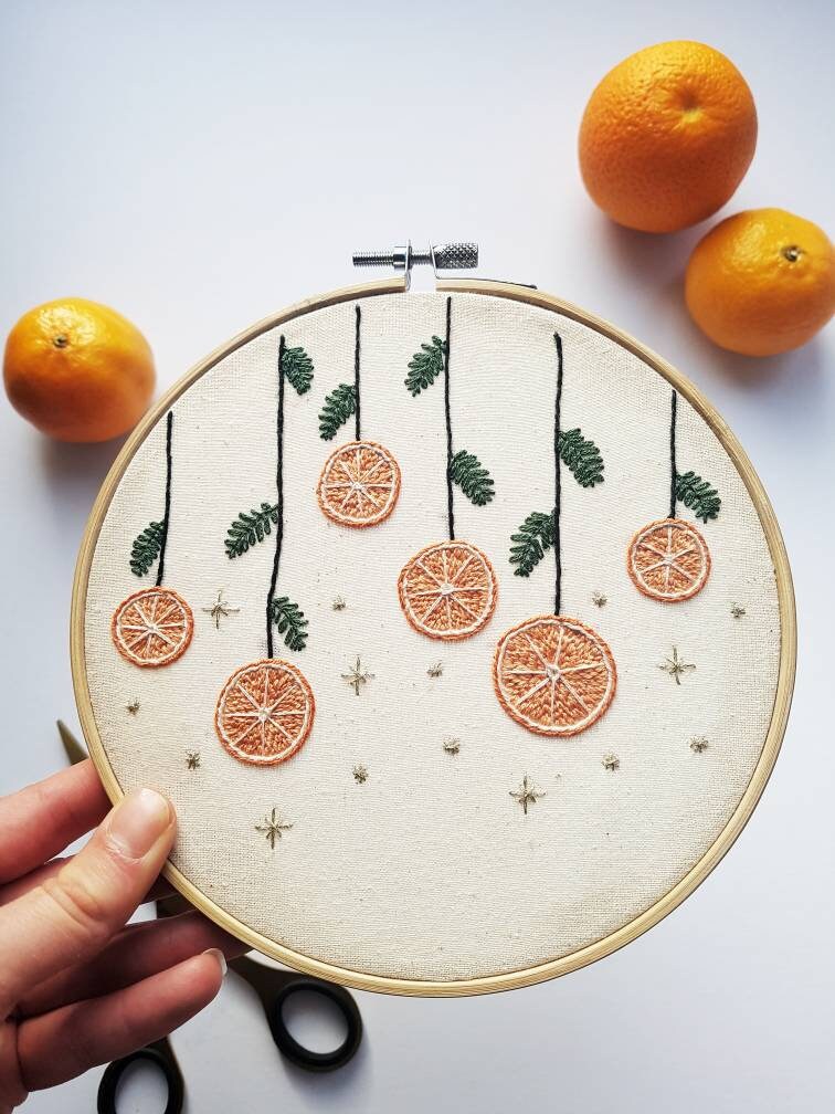 Christmas Oranges Embroidery Design Download Beginner | Etsy