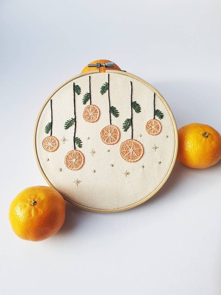 Christmas Oranges Embroidery Design Download Beginner | Etsy