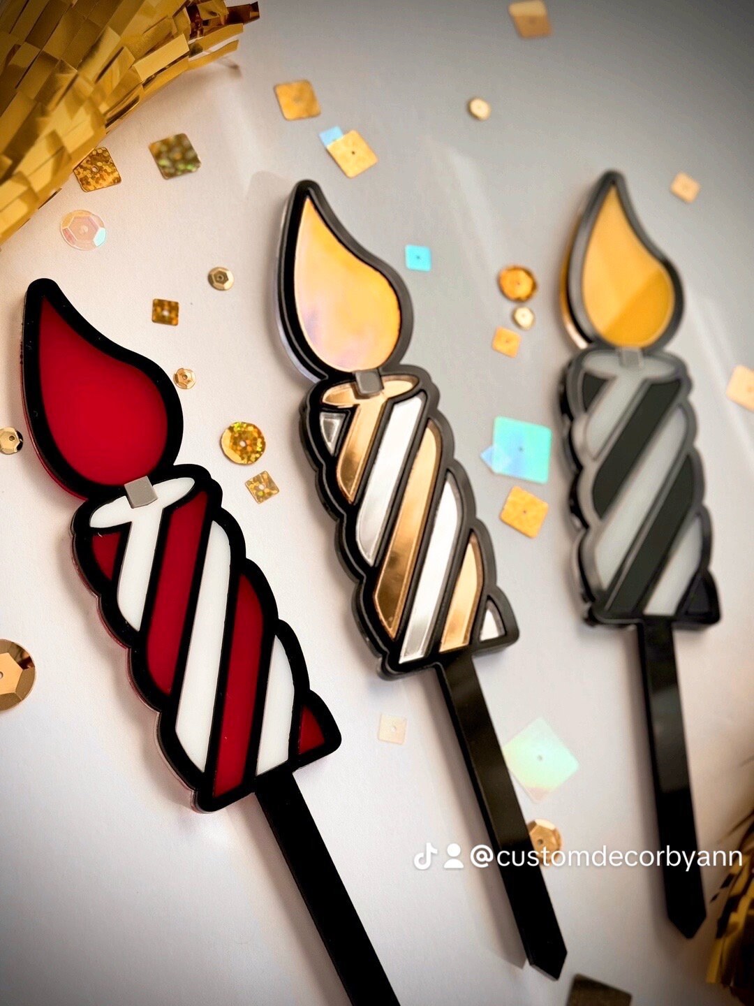 Laser Cut Acrylic Candle Cake Topper: Comic Birthday Party Decor - Etsy