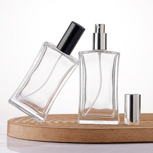 100ml Empty Glass Perfume Bottles Clear Rectangular - Etsy