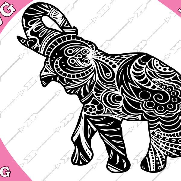 Zentangle Elephant - Etsy