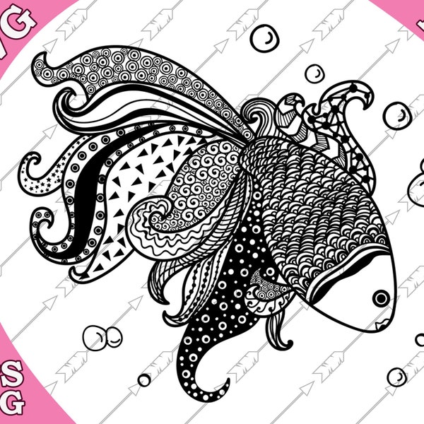 Fish Zentangle - Etsy
