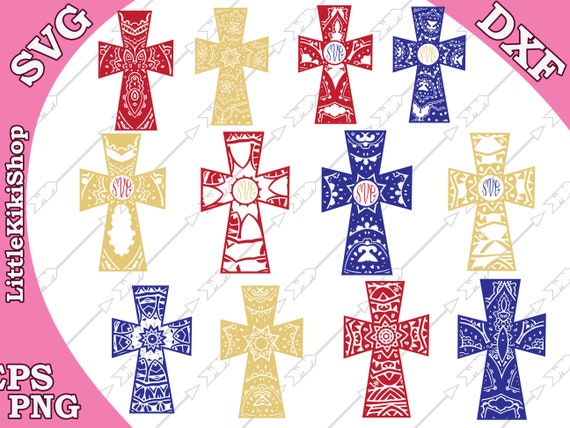 Christian Cross Svg: cross MONOGRAM Svg Cross - Etsy