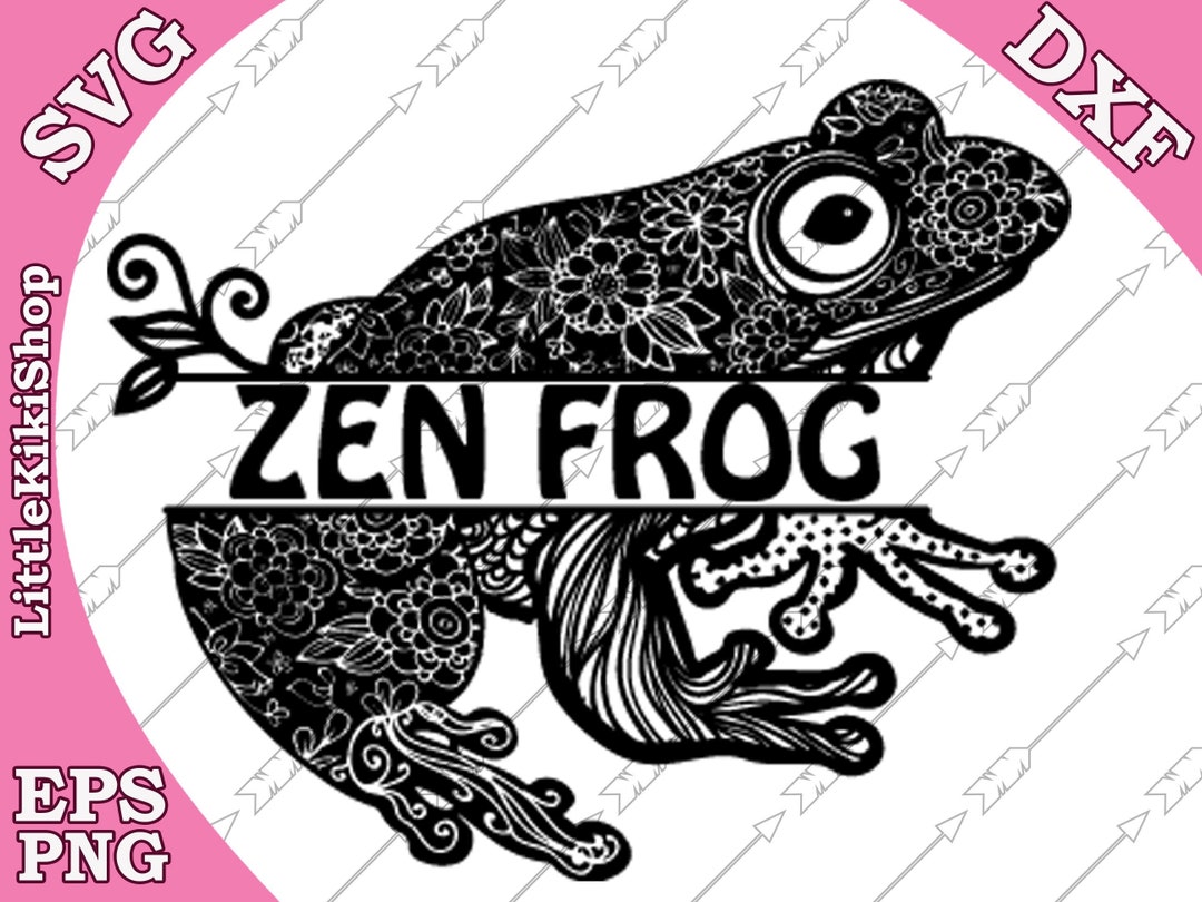 Frog Monogram Svg: mandala FROG Svg Frog Cut - Etsy