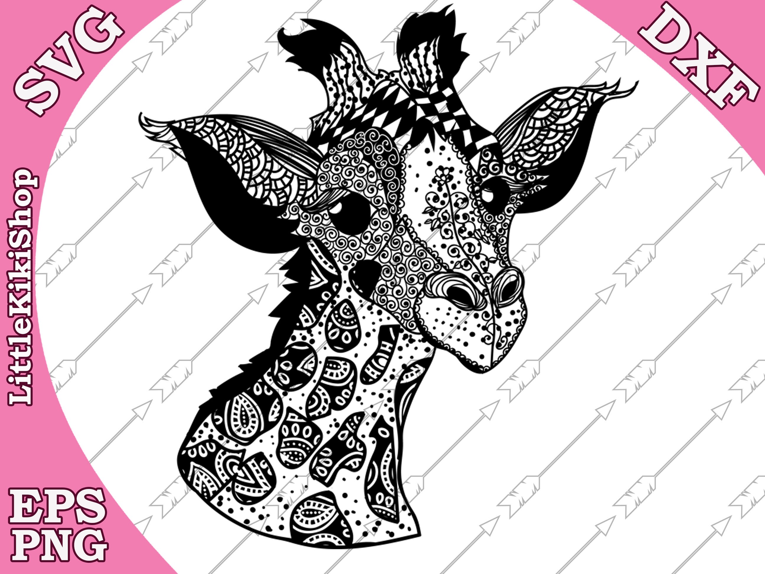 Baby Giraffe Svg: mandala GIRAFFE Svg Zentangle - Etsy