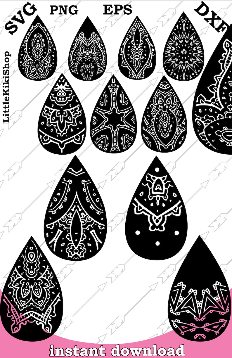 Tear Drop Earrings Svg: tear DROP Svg Earrings - Etsy