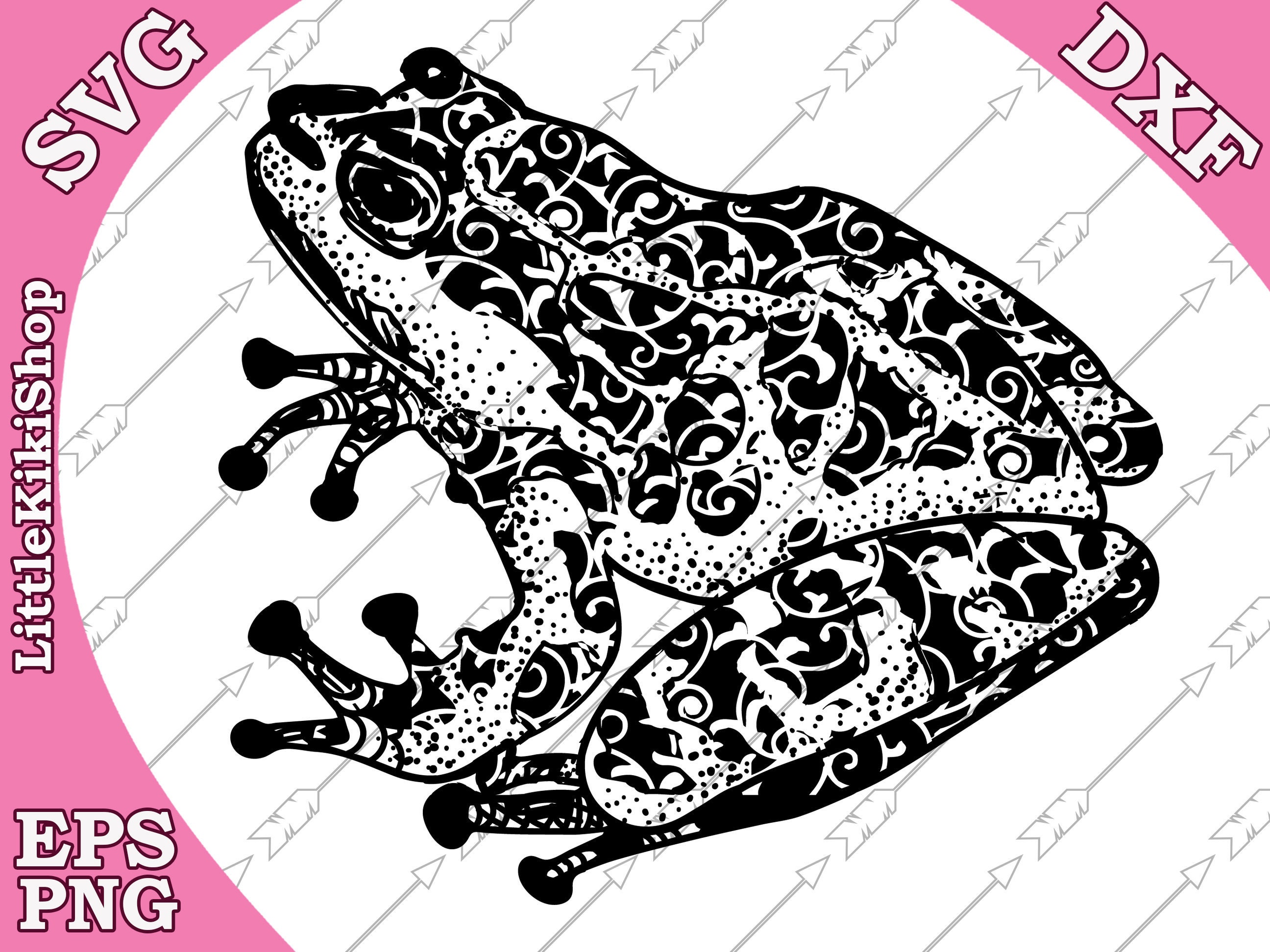 Zentangle Frog Svg: mandala FROG Svg Frog Cut - Etsy