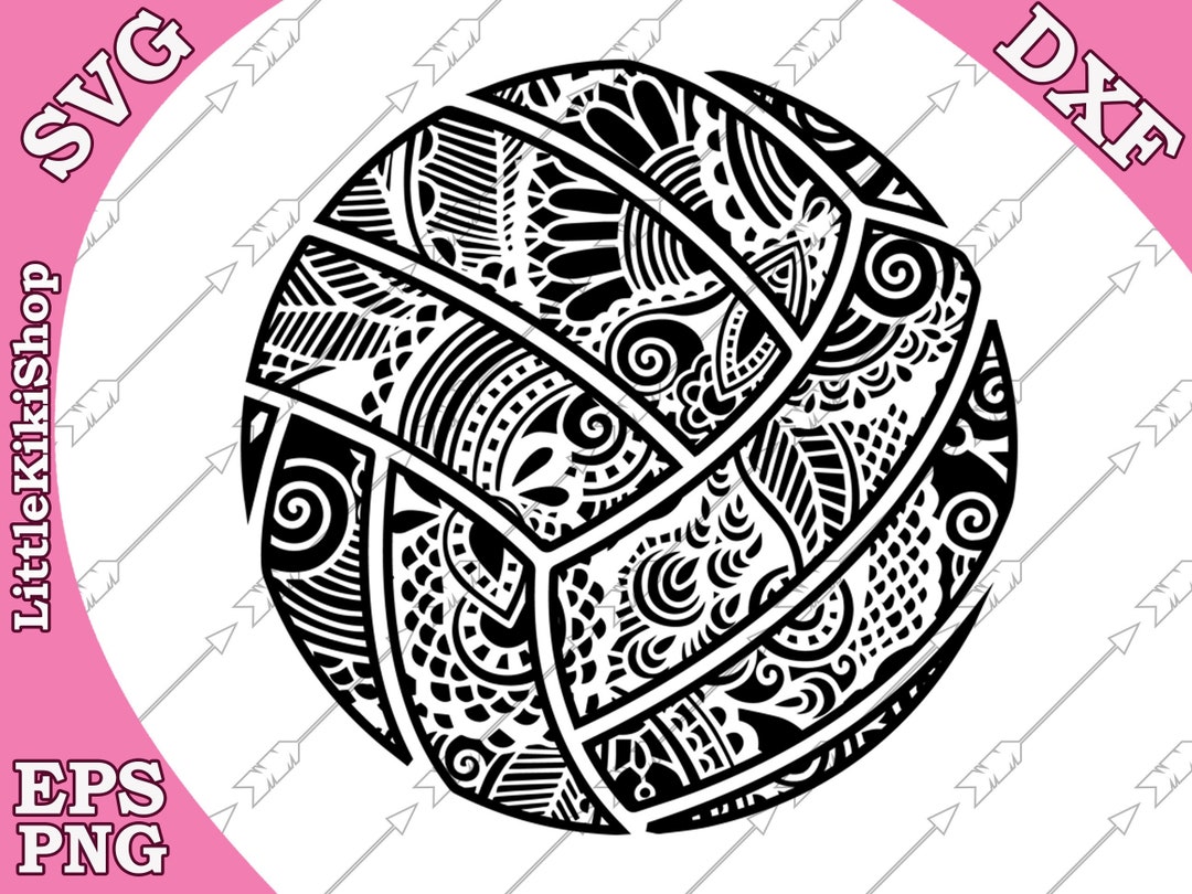 Volleyball Svg: mandala Valleyball Zentangle - Etsy