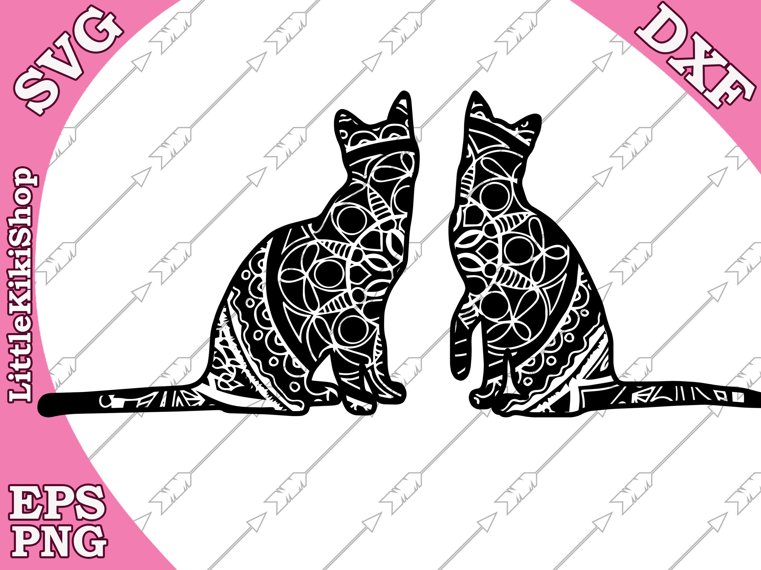 Zentangle Cat Svg: mandala CAT Svg Zentangle - Etsy
