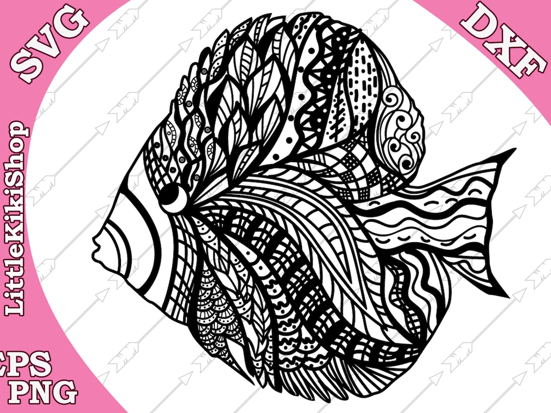 Zentangle Fish Svg: mandala FISH Svg Fish Cut - Etsy