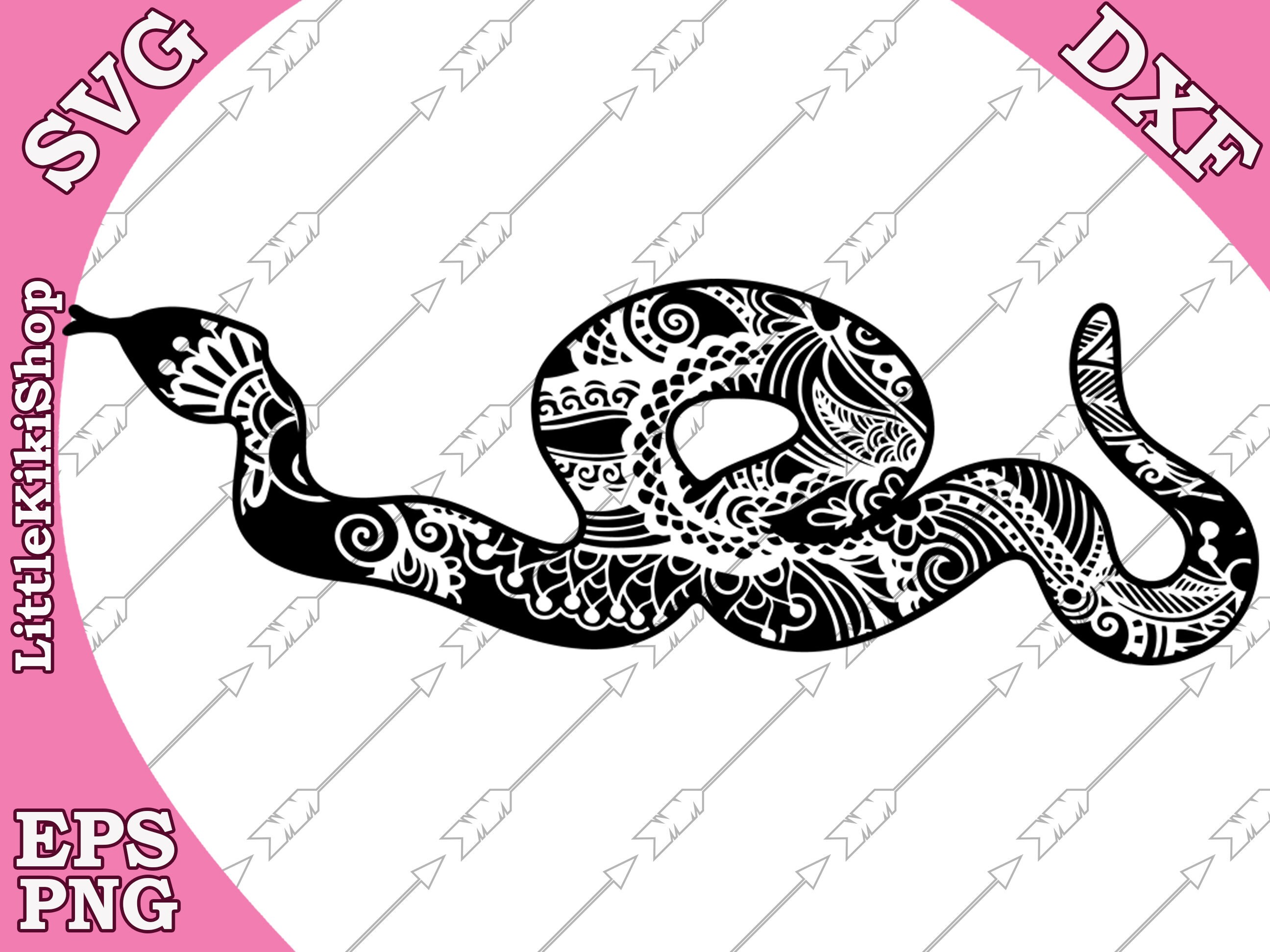 Zentangle Snake Svg: mandala SNAKE Svg Zentangle - Etsy Finland