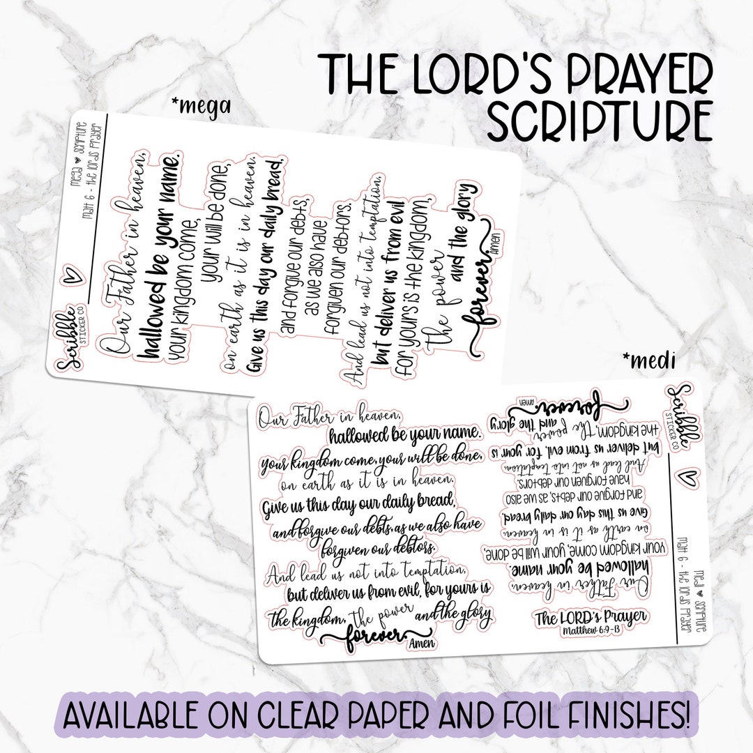 The Lord's PRAYER Scripture Script Stickers Minimal - Etsy