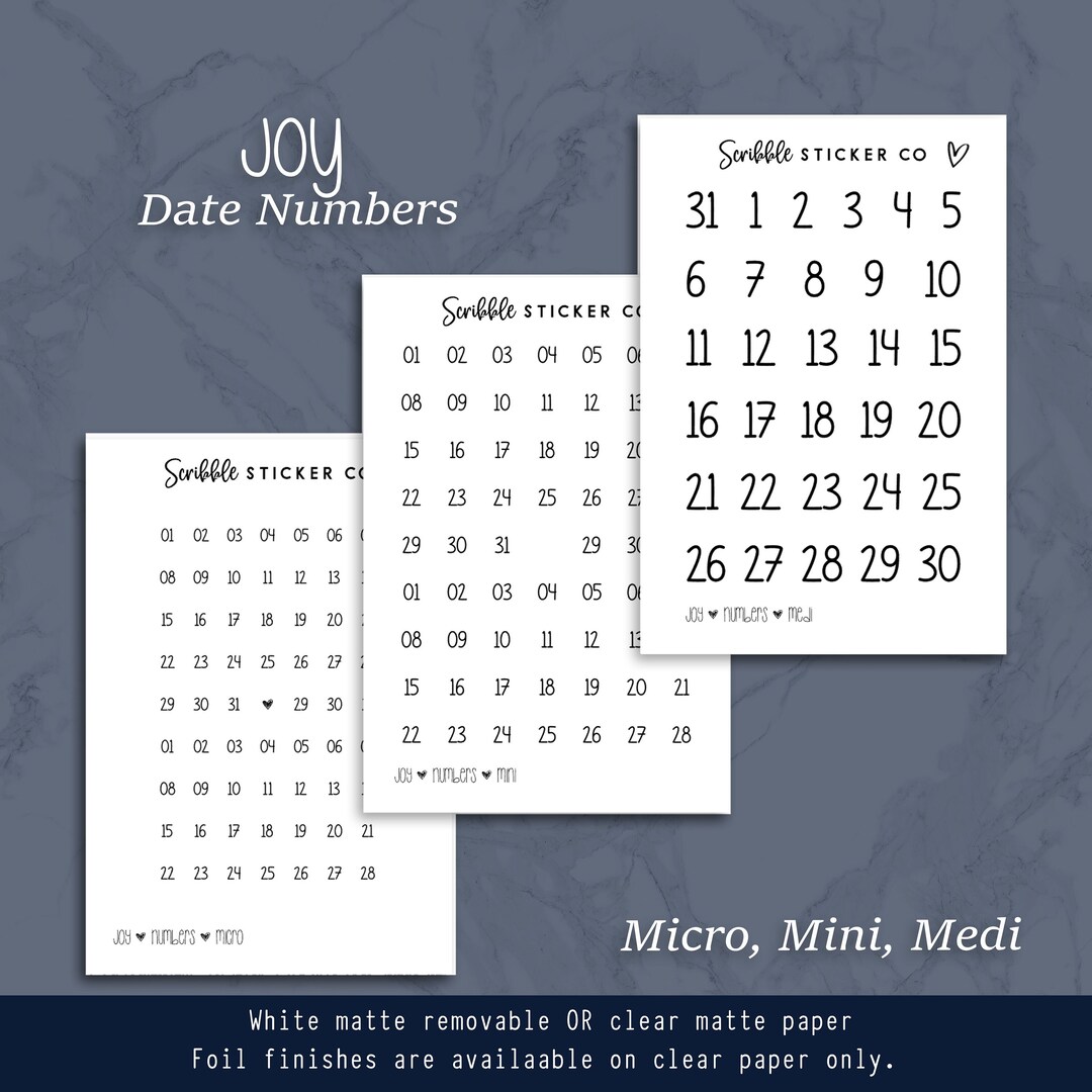 JOY NUMBER Stickers Minimal Paper Planner Stickers - Etsy