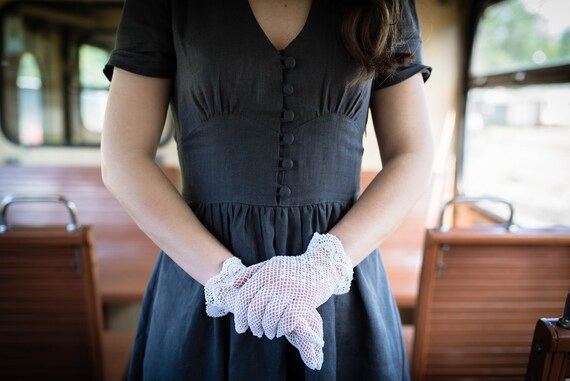 ROSALIA LEN robe en lin manches courtes décolleté en V - Etsy France