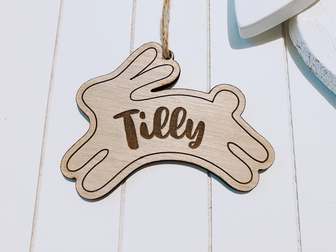 Personalised Bunny Tree Decoration: Etched Birch Plywood Rabbit - Etsy