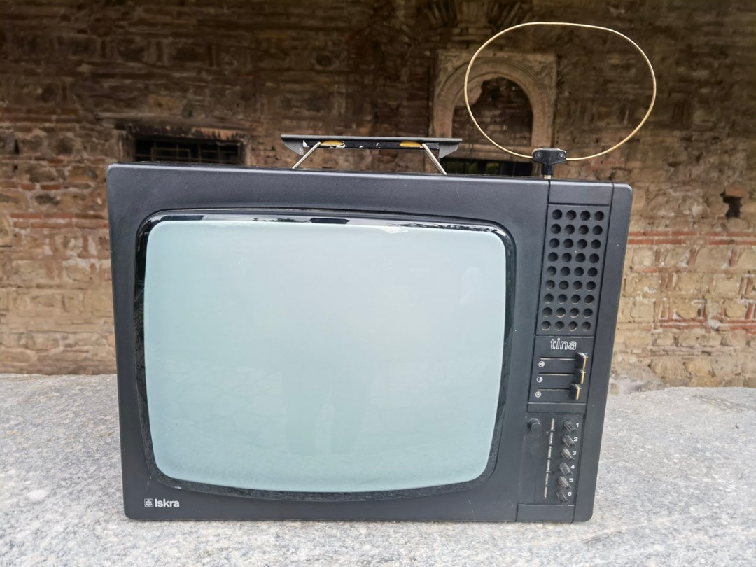Black and White Screen Vintage Crt Television, Iskra Model Tina 37-4 ...