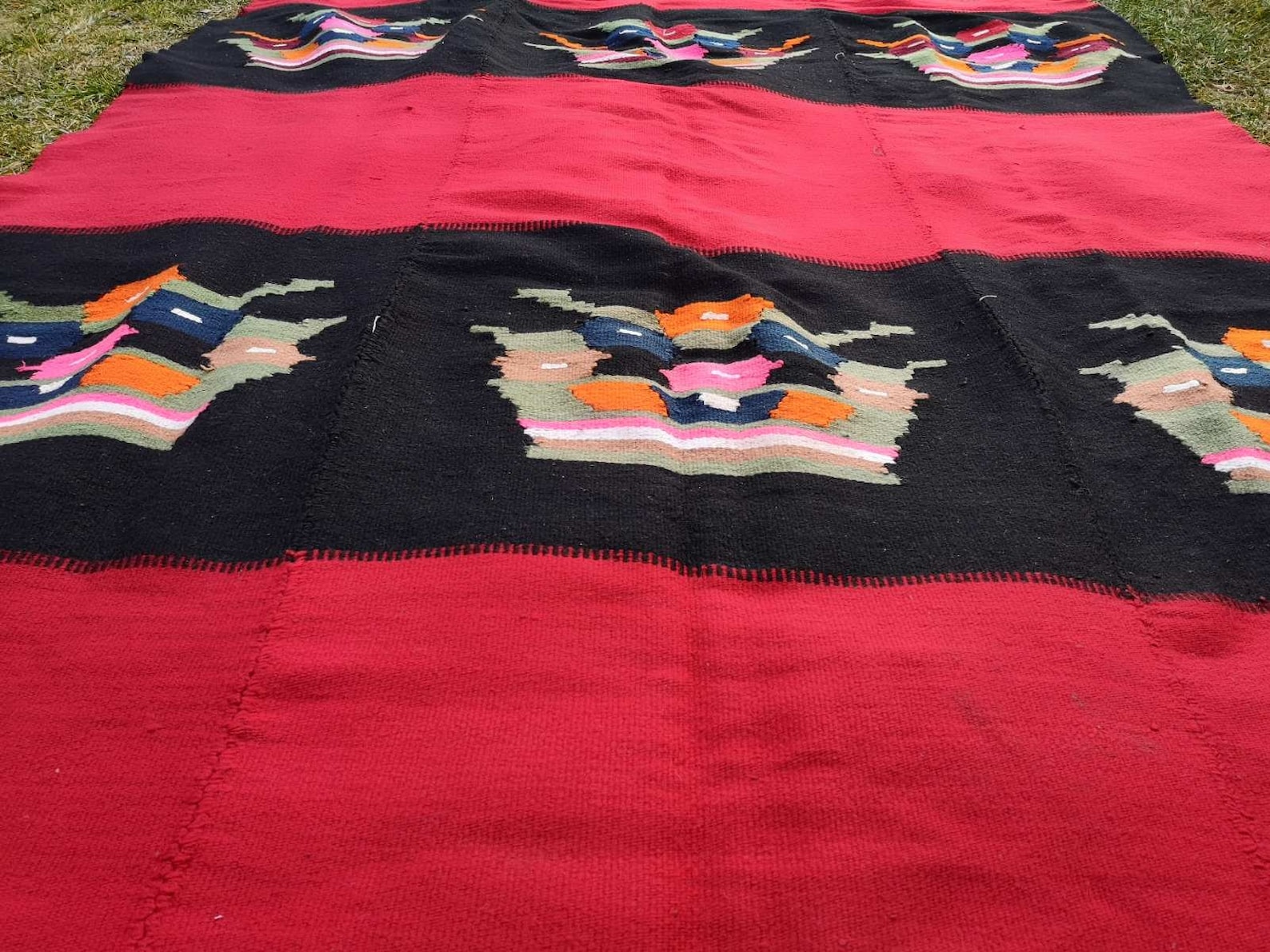 Hand Woven Antique Rug Macedonia Ethnic Pattern Rug - Etsy