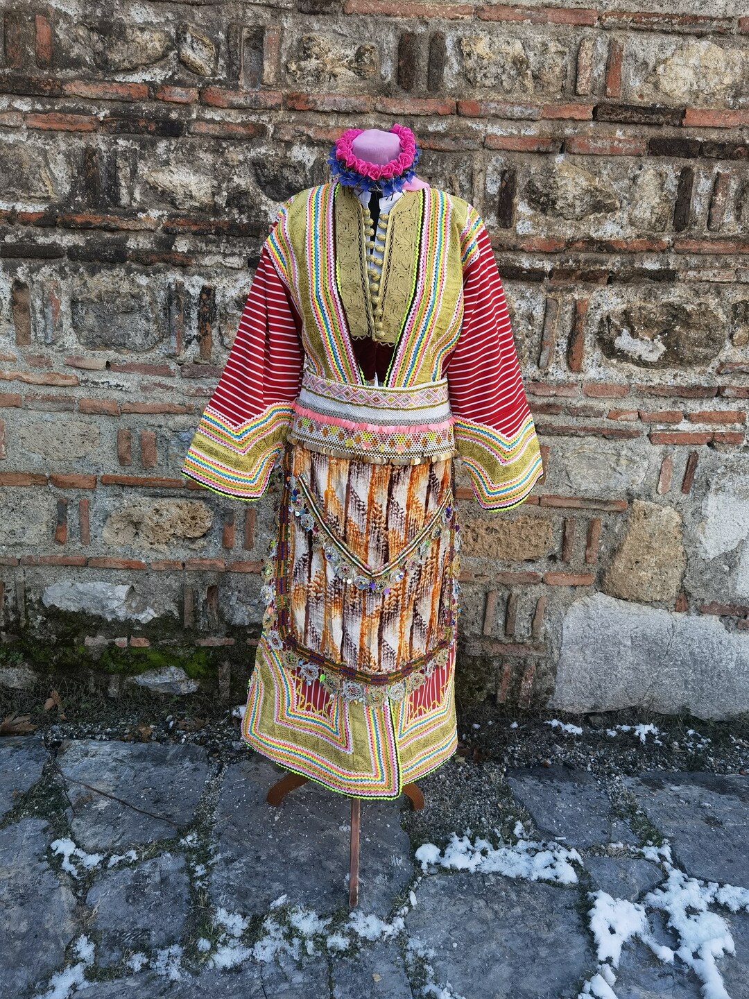 Islamic Woman's Ethnic Costume, Complex Colorful Handmade Antique ...