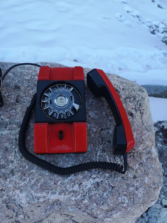 Vintage Rotary Phone Vintage Red Desk Phone 1973 Telephone - Etsy