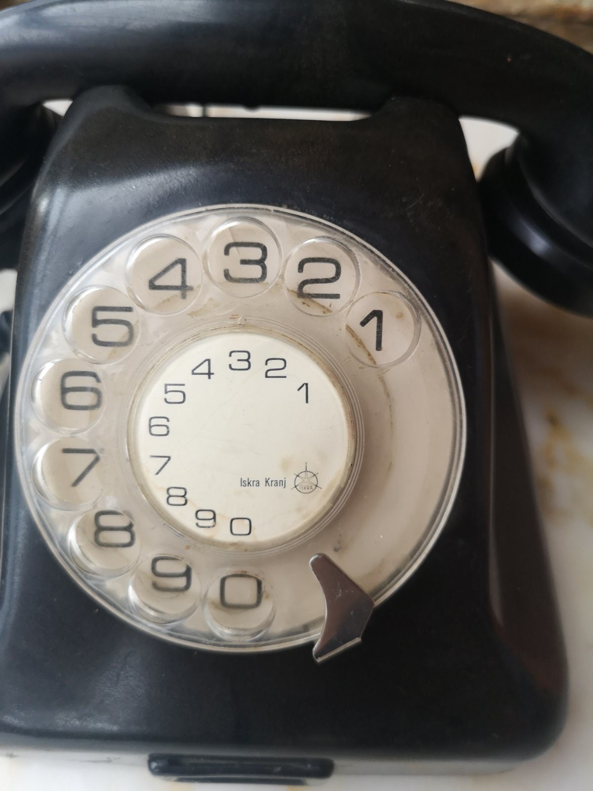 Vintage Black Rotary Phone, Black Bakelite Phone Made by Iskra - Etsy