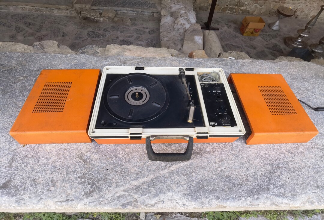 Elak Ritz Record Player, Vintage Space Age Design Orange Record Player ...