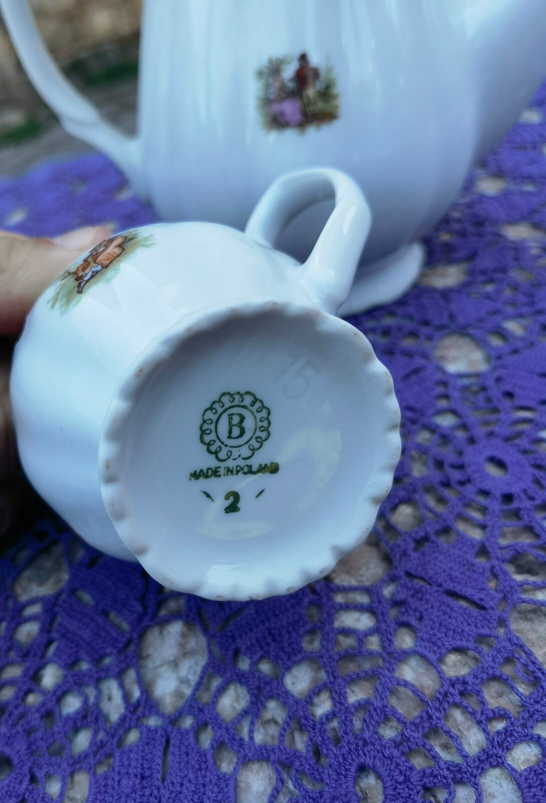 Vintage Polish Tea Set Porcelain Teapot Milk Pitcher And Etsy