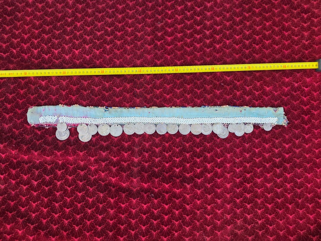 Antique Folklore Sash, XIX Century Ottoman Coins Decorated Sash for ...