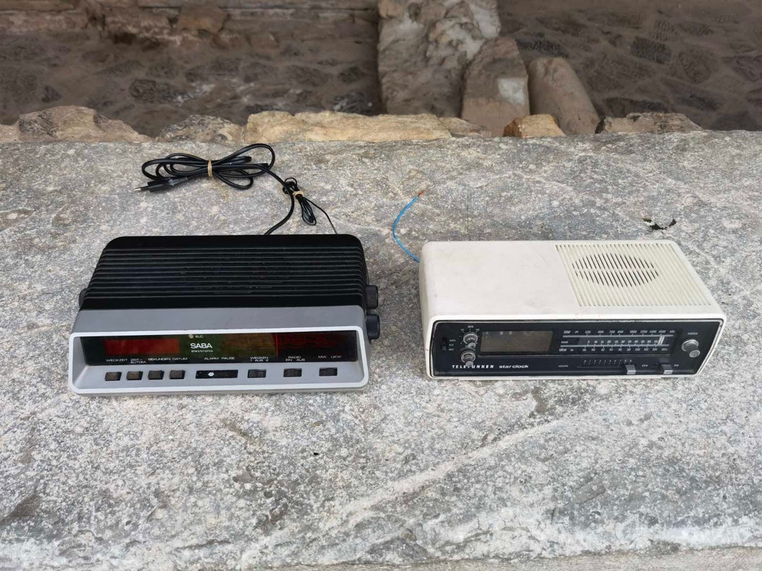 Set of Two Vintage Radio Alarm Clocks Saba Ultra Clock and Telefunken ...