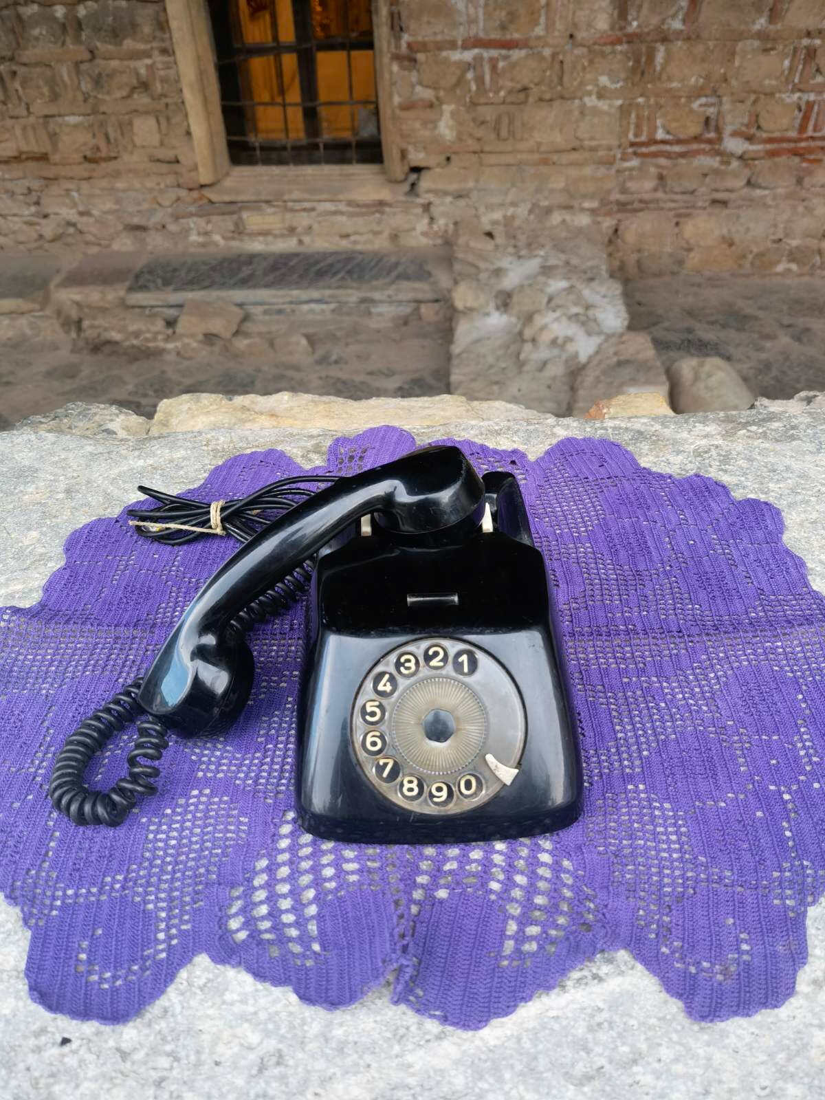 EI Nis Vintage Rotary Bakelite Phone, 1950's Black Bakelite Office Desk ...