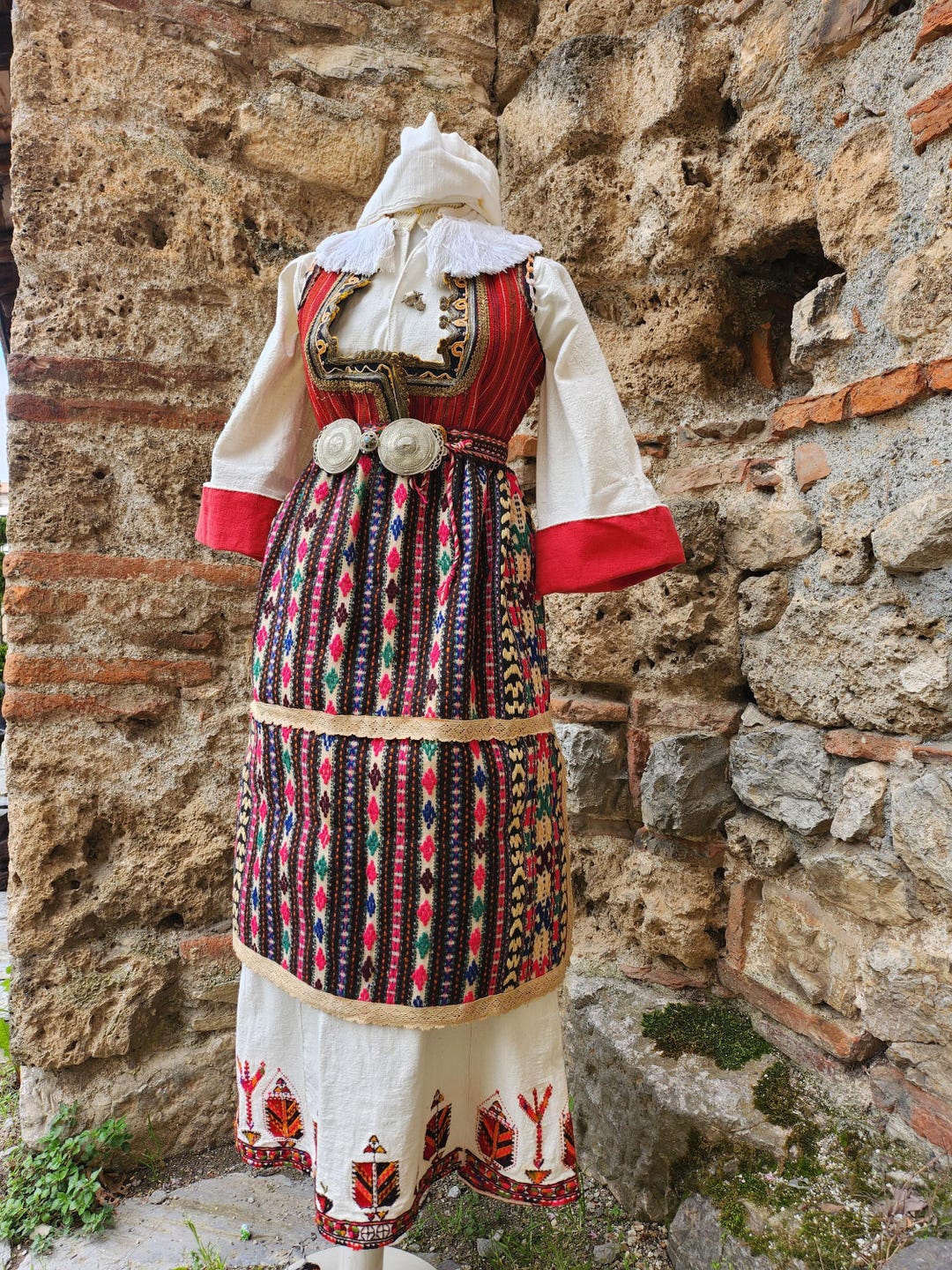 Woman's Folk Costume From Skopska Blatija Villages With Rare Embroidery Pattern Dress - Etsy
