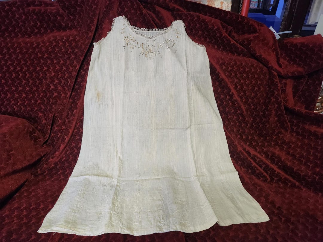 Women's Primitive Dress, Hand Woven and Hand Embroidered Cotton Dress ...