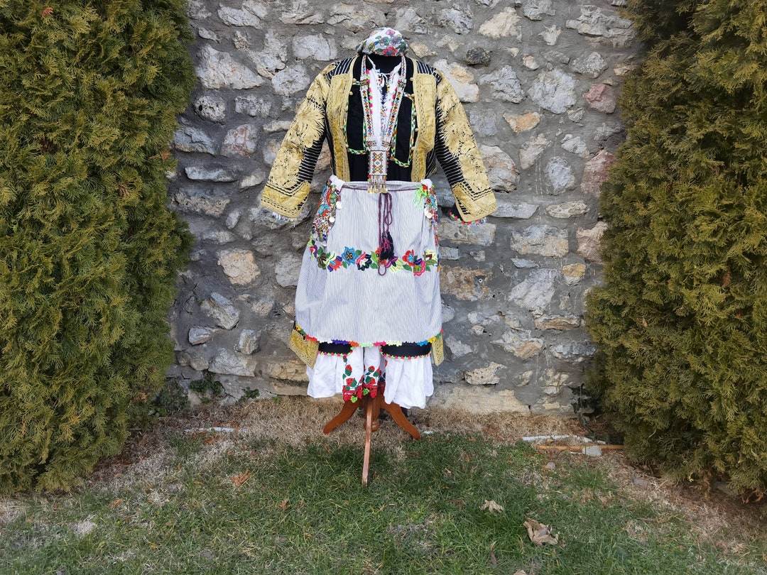 Mid Century Woman's Ethnic Costume, Balkan Woman's Goranci Ethnic Group ...