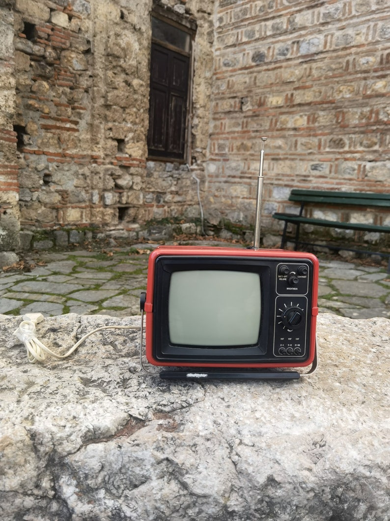 Euromatic 405 Red TV, Vintage CRT Monitor Television, Vintage 1970's ...