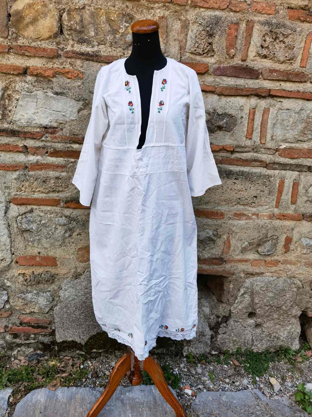 Skopska Blatija Women's Ethnic Long Shirt, Dress, Ethnic White Dress - Etsy