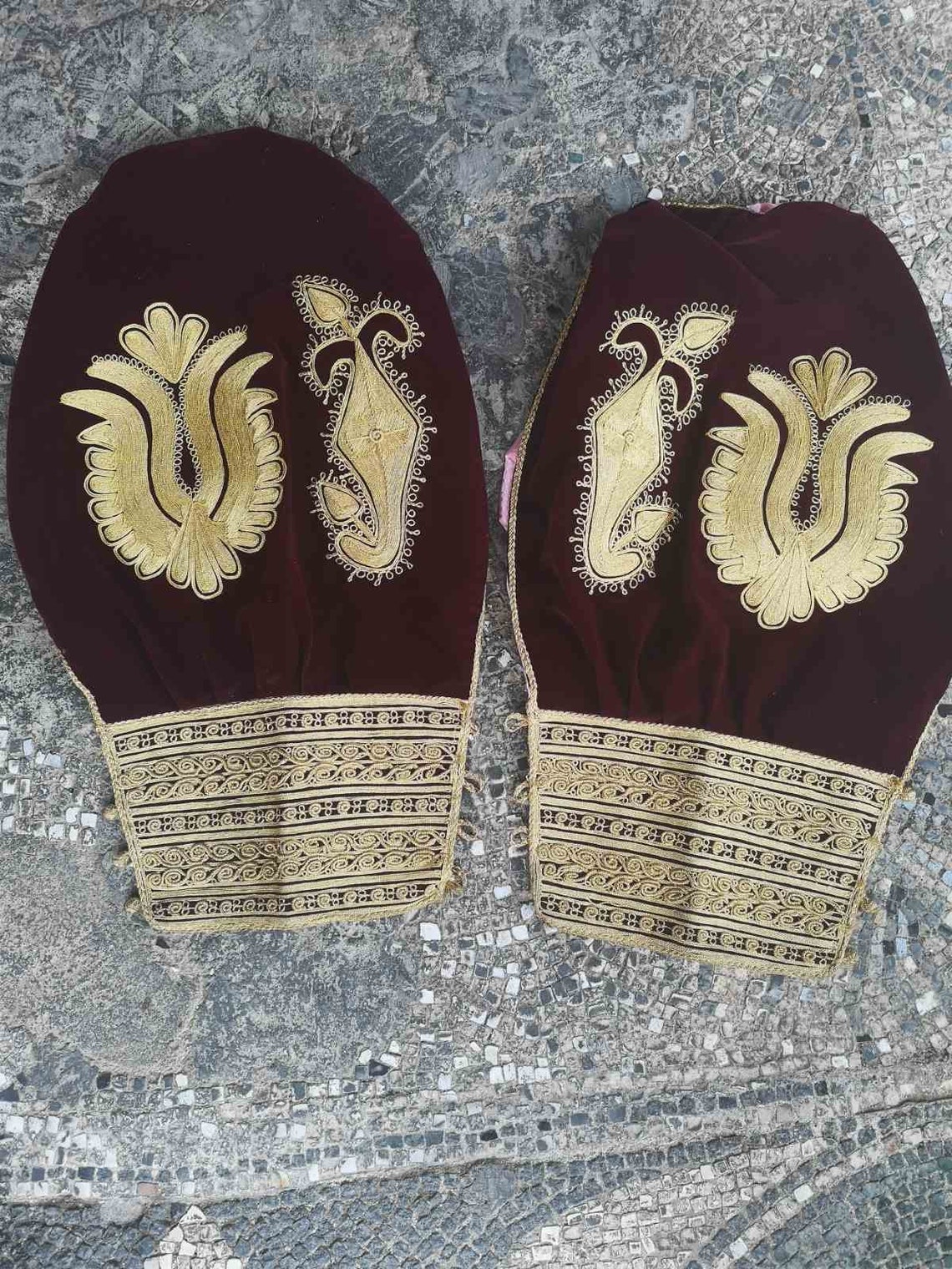 Velvet Hand Embroidered With Gold Thread Sleeves Antique | Etsy