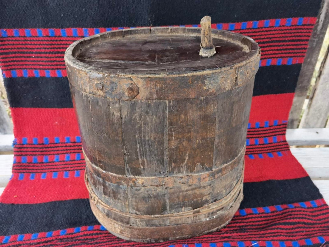 Handmade Wooden Barrel, Primitive Wooden Barrel - Etsy