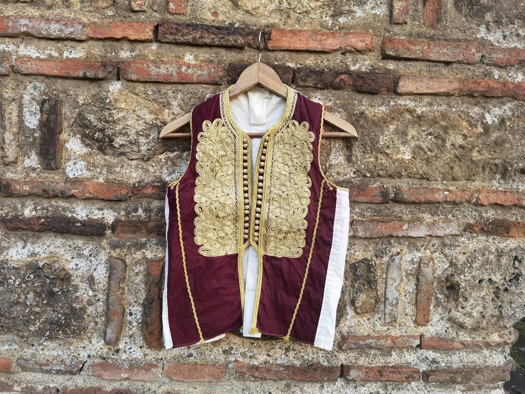 Macedonian Islamic Woman's Ethnic Vest, Antique Hand Embroidered Vest ...