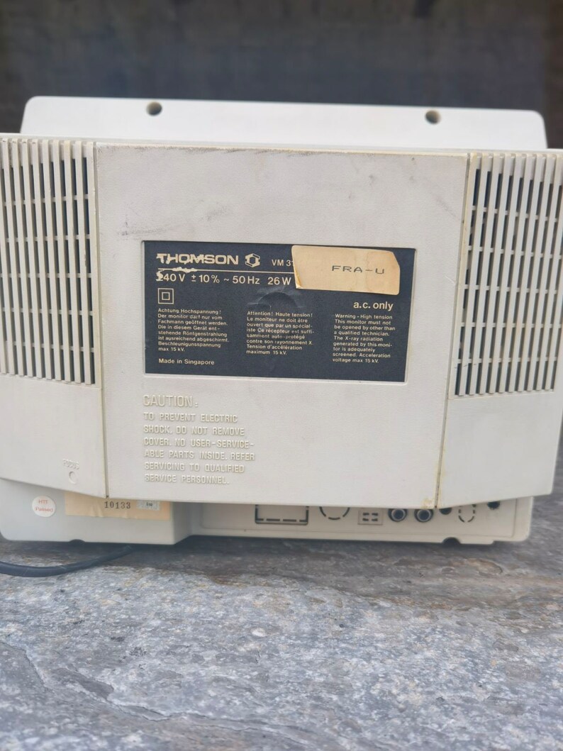 Thomson Computer Monitor, Vintage 1980's Monochromatic Computer Monitor ...