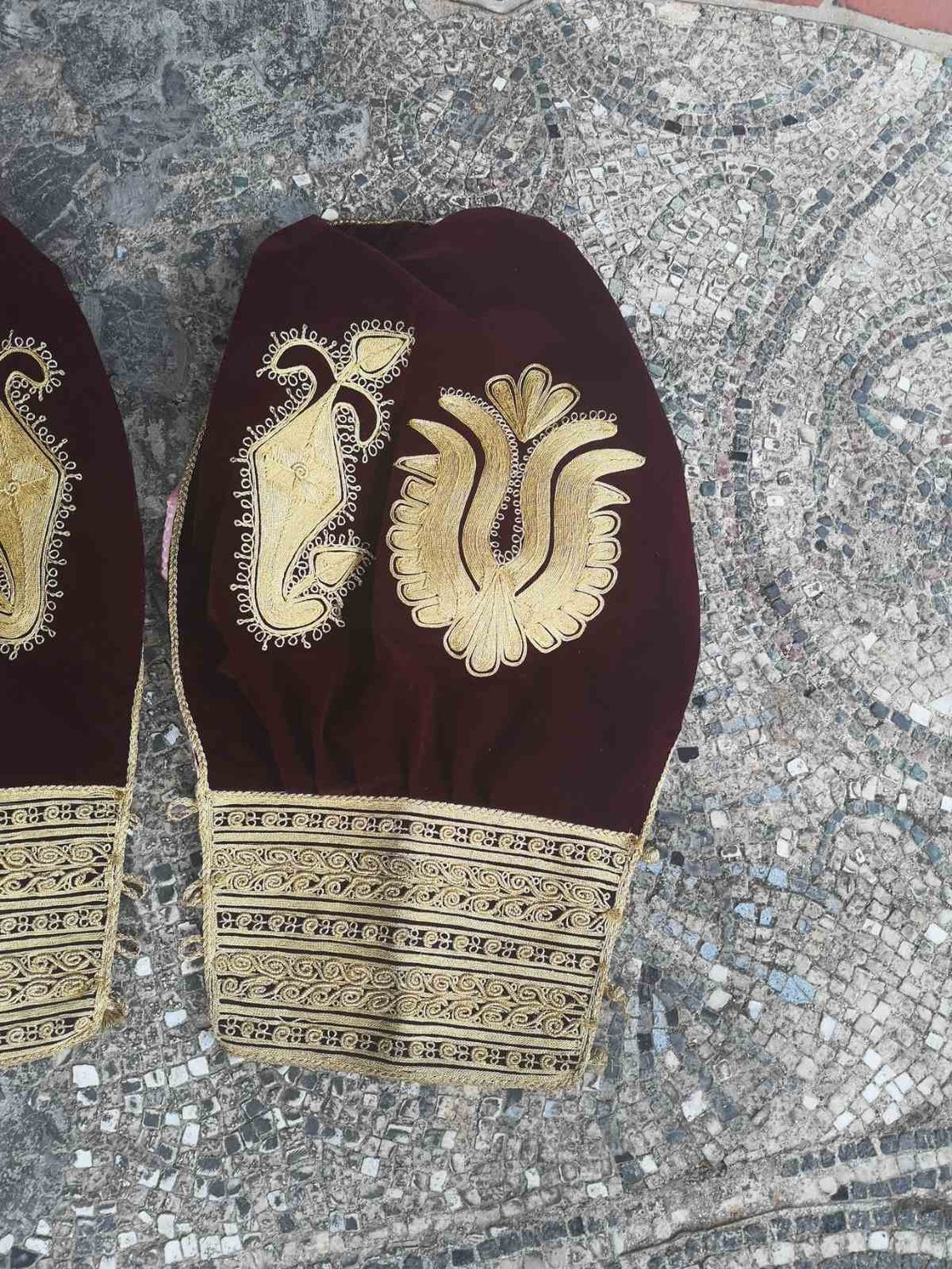 Velvet Hand Embroidered With Gold Thread Sleeves Antique | Etsy