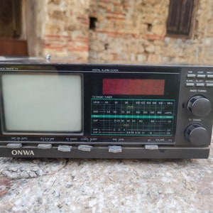 Onwa Tvr-705 Black and White Screen Mini TV, Television and Radio Clock ...