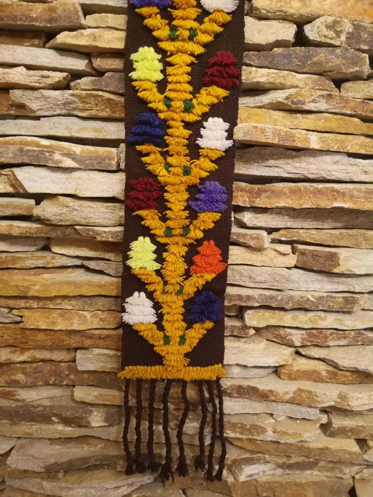 Handmade Vintage Long Tapestry, Woven on a Loom and Hand Embroidered ...