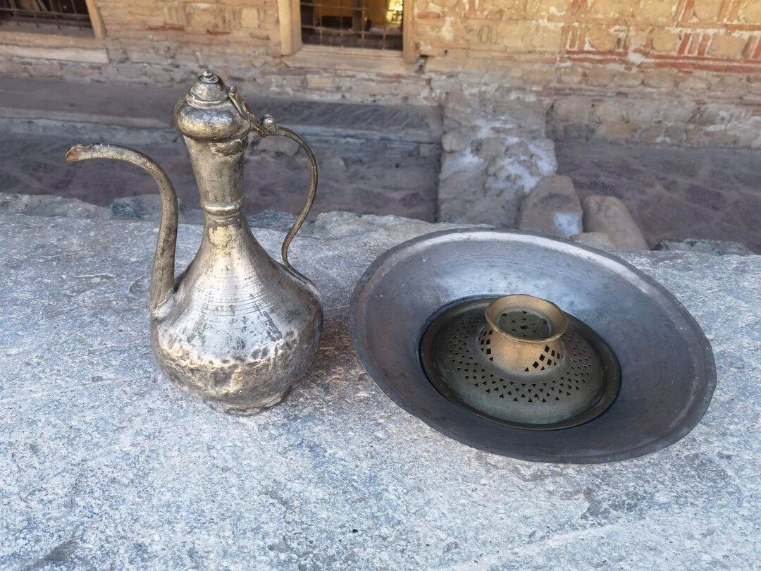 Antique and Primitive Metal Pitcher and Water Heater, Ottoman Age ...
