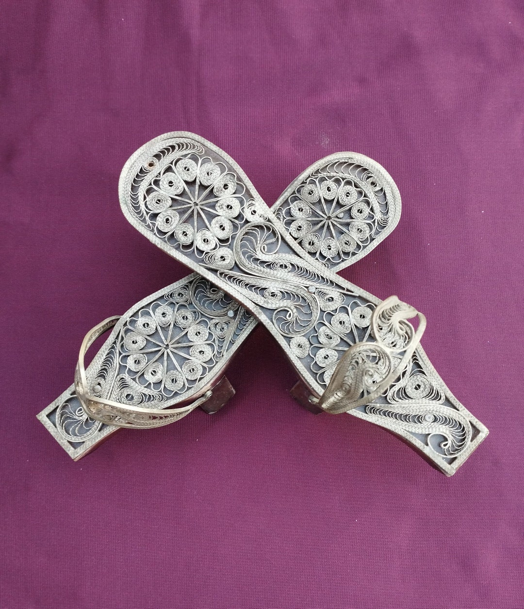Ottoman Woman's Shoes Slippers, Handmade Silver Woman's Antique ...