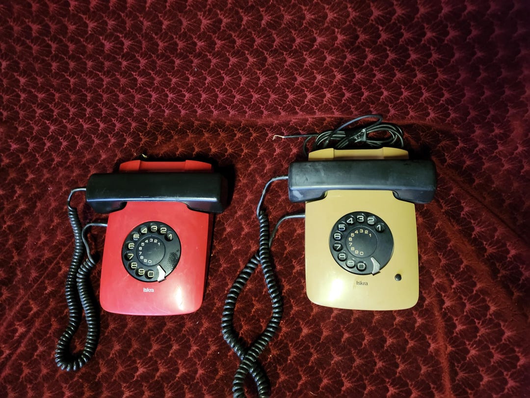 Pair of Two Vintage Rotary Phones by Iskra, 1980s Multiple Design ...