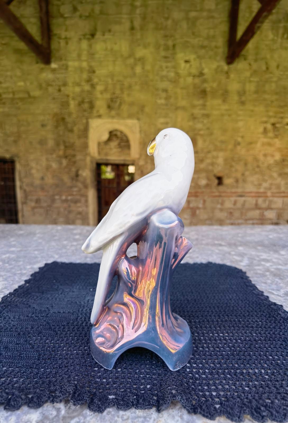 Porcelain Parrot Figurine, Vintage 1970's Porcelain Bird Figurine ...