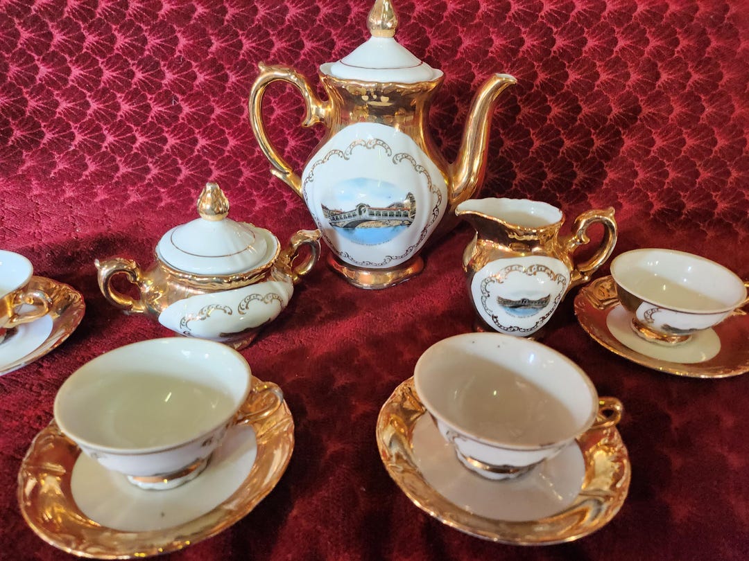 Venetian Gold Tea Set, Vintage Renaissance Design Italian Tea Set - Etsy