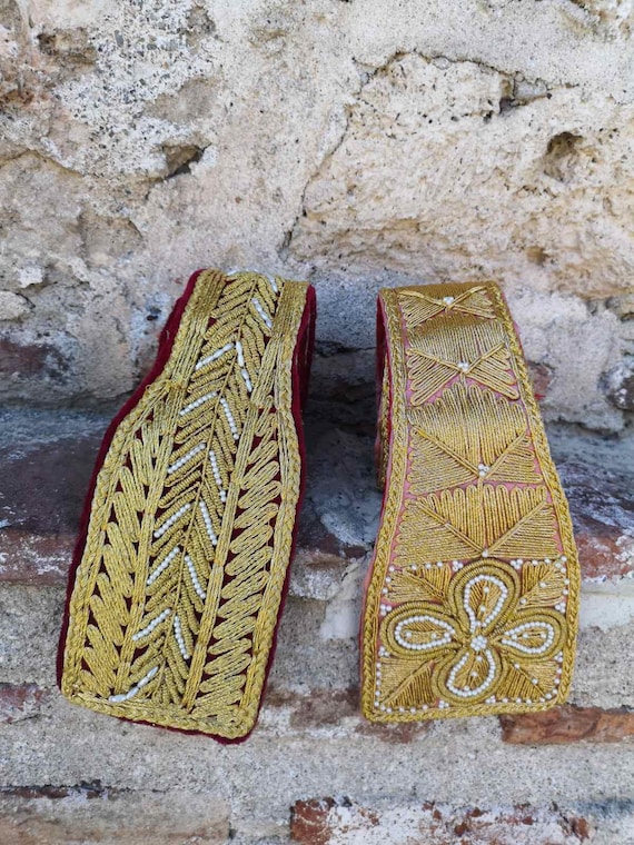 Hand embroidered with gold thread belts, Ottoman styl… - Gem