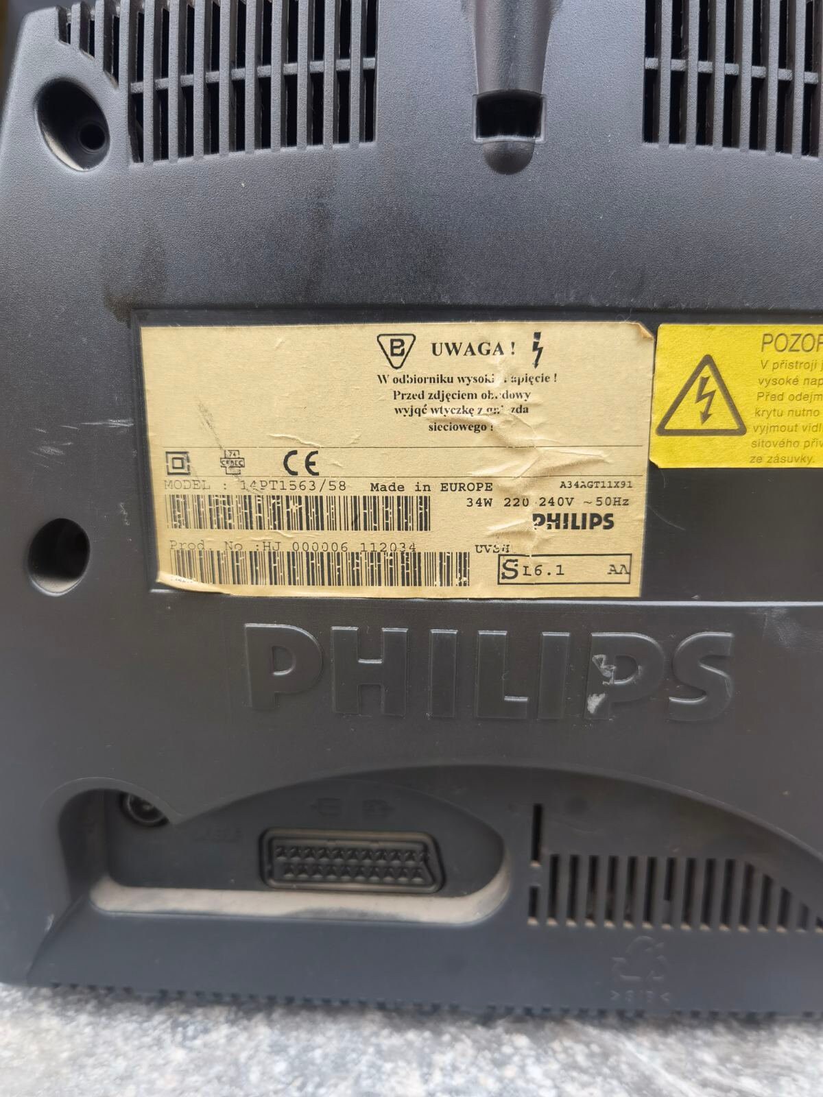 Vintage 1990's Phillips Color Television, Working Crt Phillips TV - Etsy