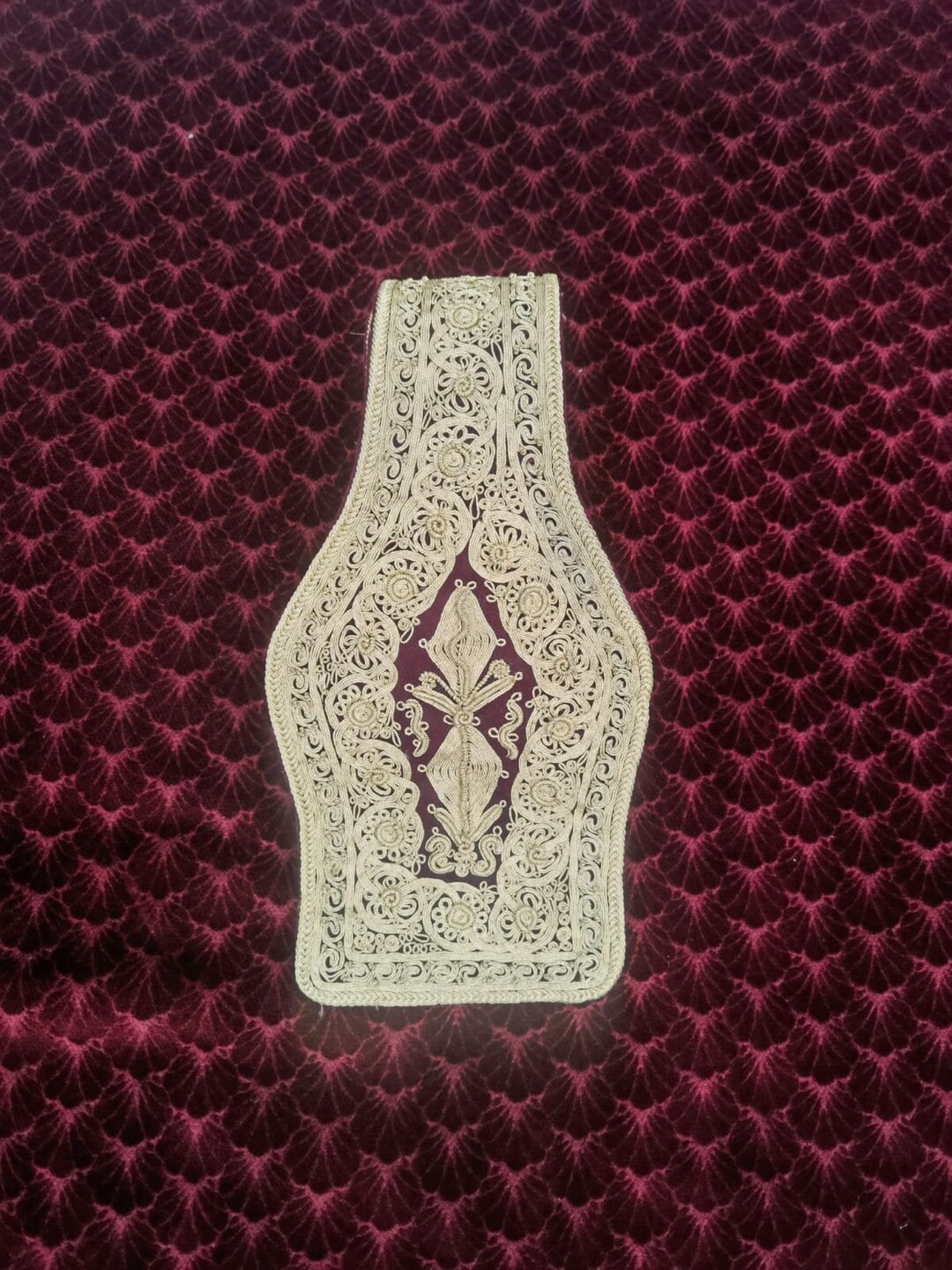 Ottoman Gold Sash, Handmade 1950's, Hand Embroidered Gold Silk Thread ...