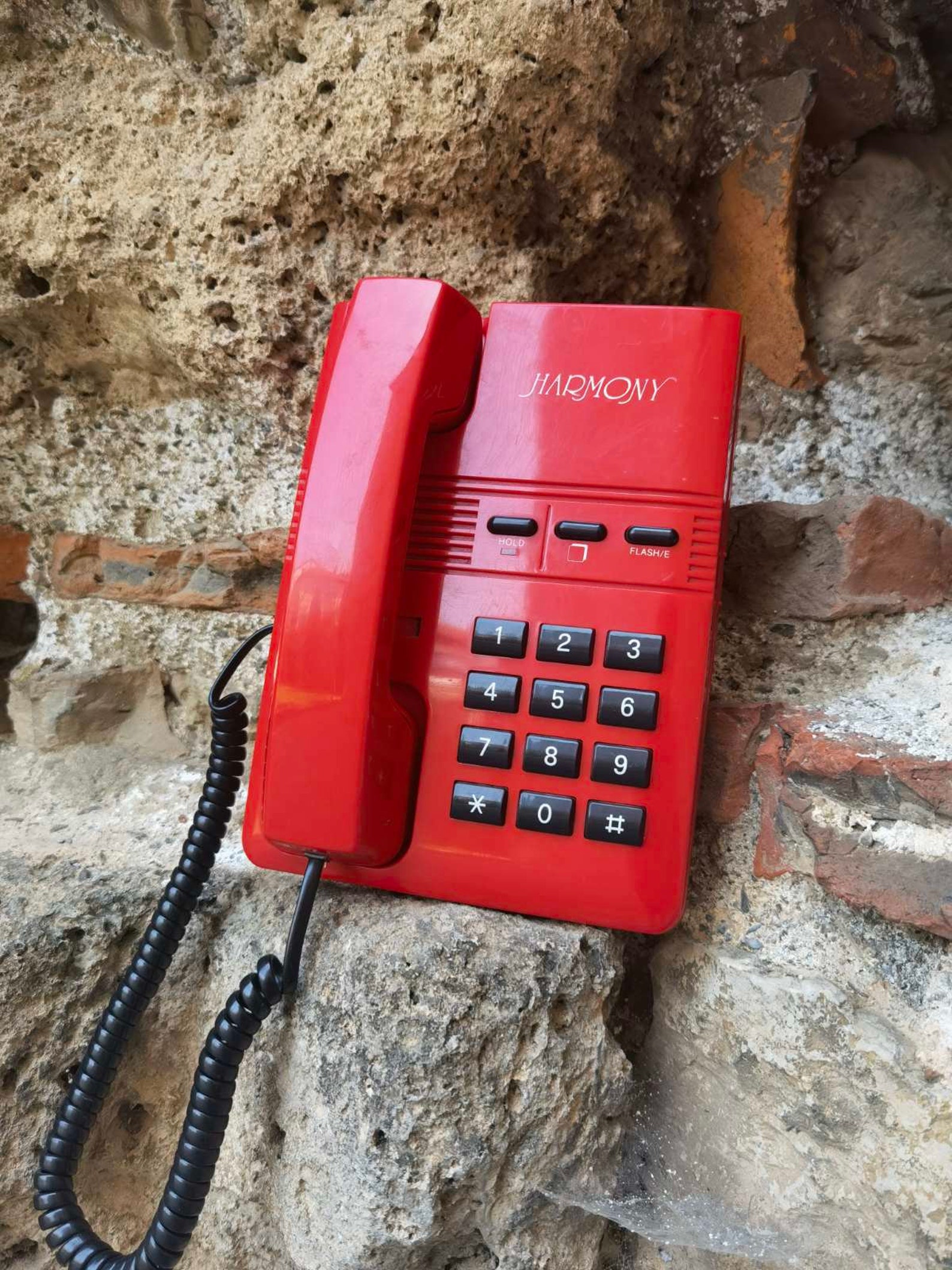 Digital Retro Red Telephone, Vintage Digital Wall Hanging Telephone ...